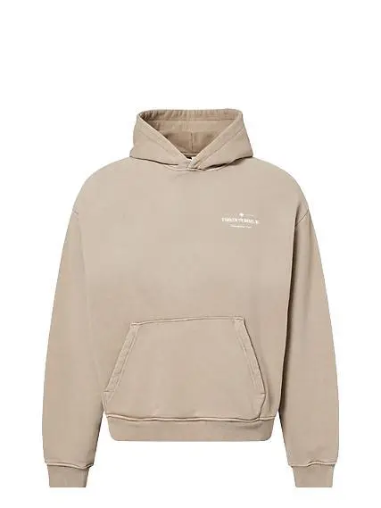 THE COUTURE CLUB Spray-wash Logo-print Cotton Hoody - Beige