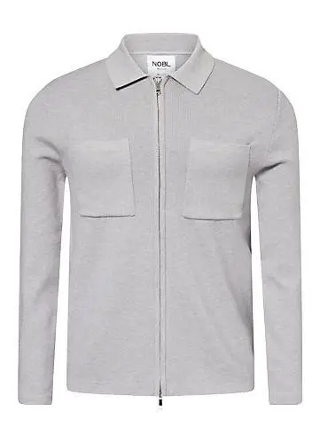 NOBL Cassius Zip-front Knitted Top - Grey