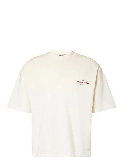 THE COUTURE CLUB Spray-wash Logo-print Cotton T-shirt - Off White