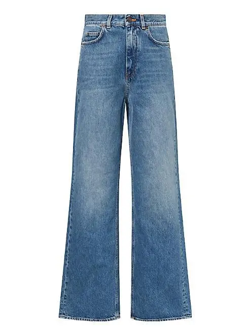 ME+EM High-rise Straight-leg Denim Jeans - Mid Blue Wash