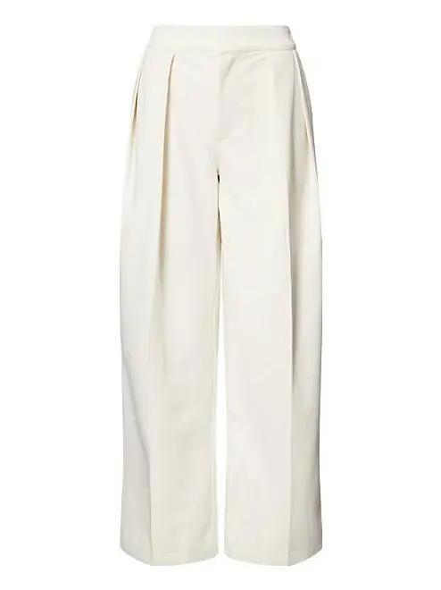 THE COUTURE CLUB Wide-leg Pleated Woven Trousers - Offwhite