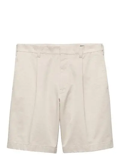 Prada Relaxed-fit Cotton Bermuda Shorts - Neutral
