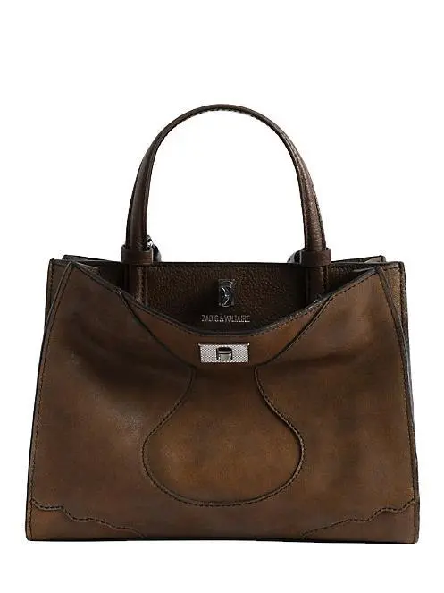 Zadig&Voltaire Branded Suede Handbag - Wood