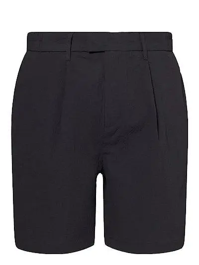 THE COUTURE CLUB Tailored Pleated Cotton Shorts - Black