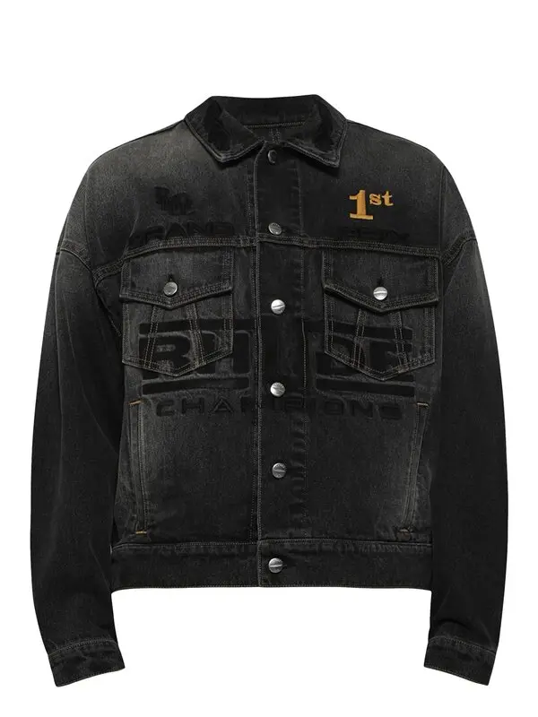 Rhude Tire Denim Trucker Jacket - Black