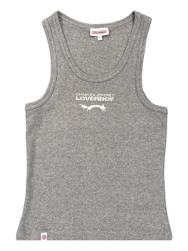 CHARLES JEFFREY Knitted Logo Tank Top - Grey