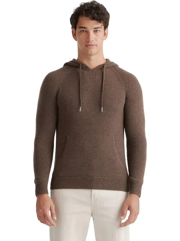 Quince Mongolian Spring Cashmere Pullover Hoodie - Brown