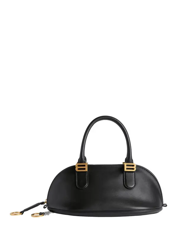 Balenciaga Mini Leather Bowling Bag - Black