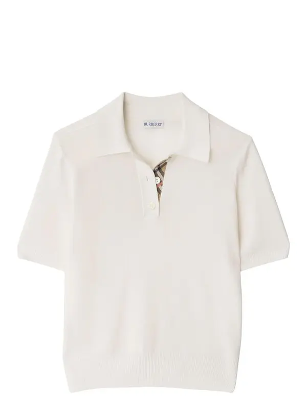 Burberry Wool Check-trim Polo Shirt - White