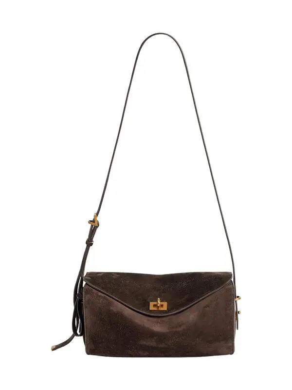 Balenciaga Medium Calfskin Le 7 Shoulder Bag - Brown