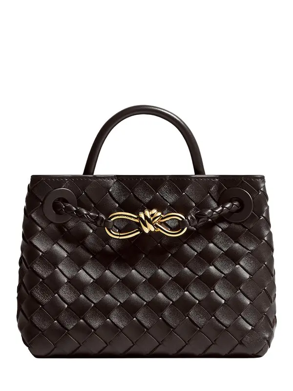 Bottega Veneta Mini Leather Andiamo Top-handle Bag - Grey