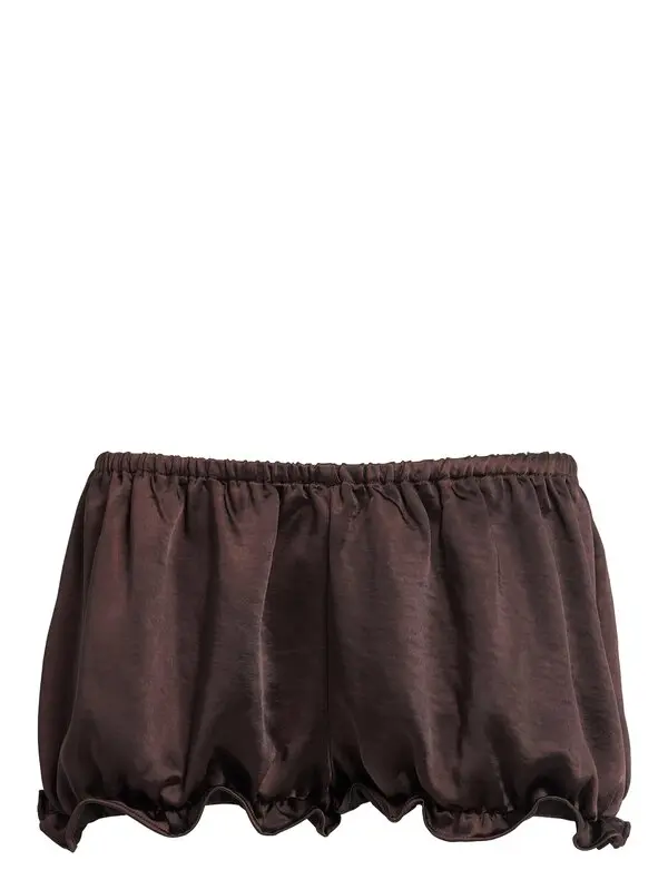 SKIMS Satin Bloomer Shorts - Brown