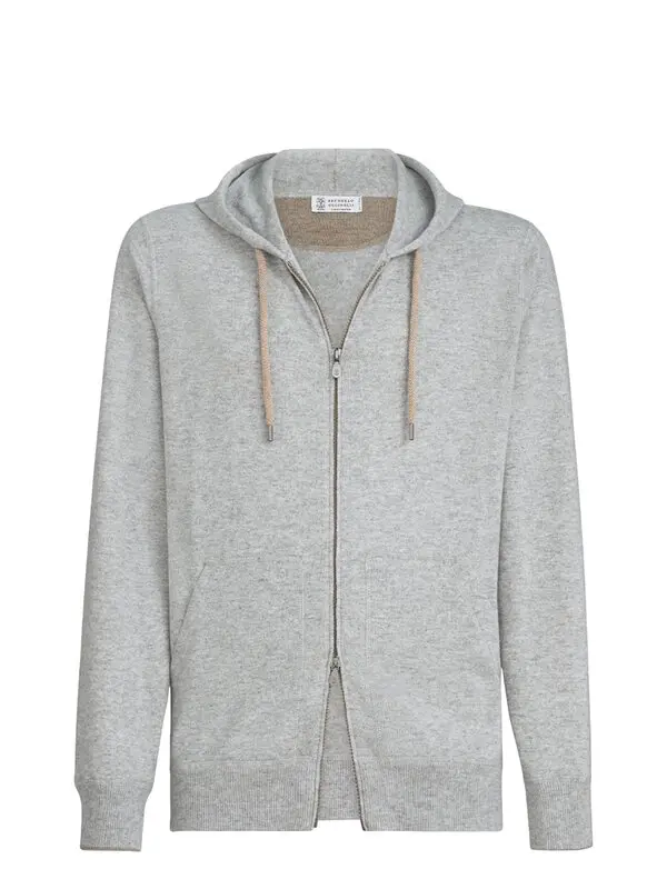 Brunello Cucinelli Cashmere Zip-up Hoodie - Grey