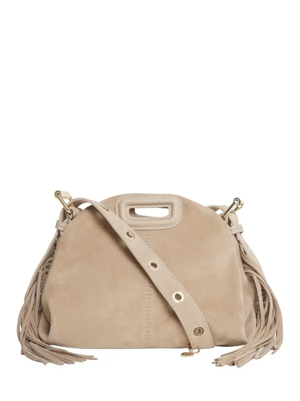 Maje Mini Suede Shoulder Bag - Brown