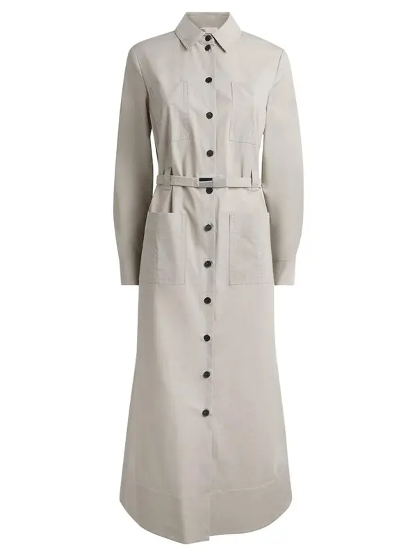 Tory Burch Cotton Camp Midi Dress - Grey