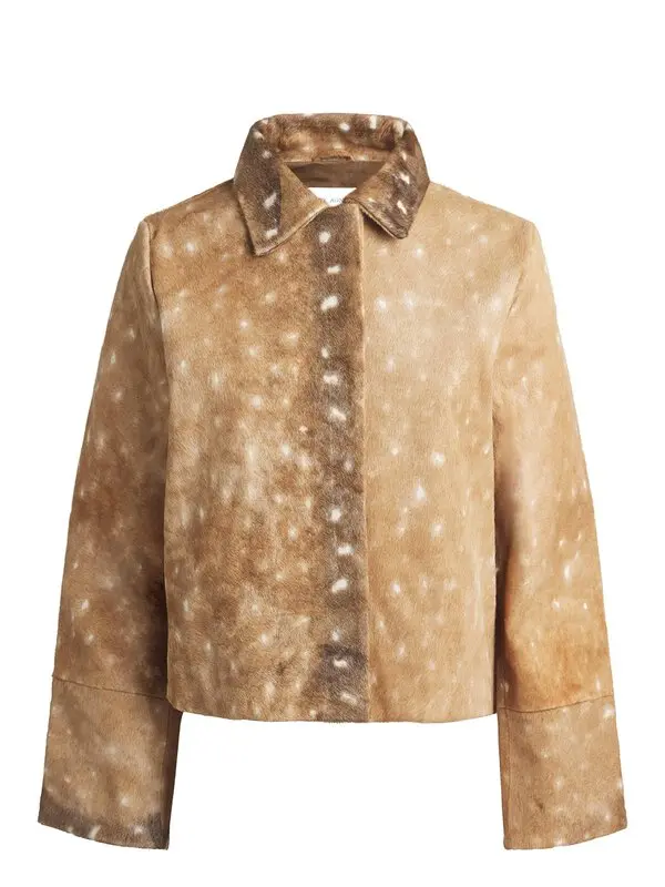 ST. AGNI Fawn Leather Jacket - Brown
