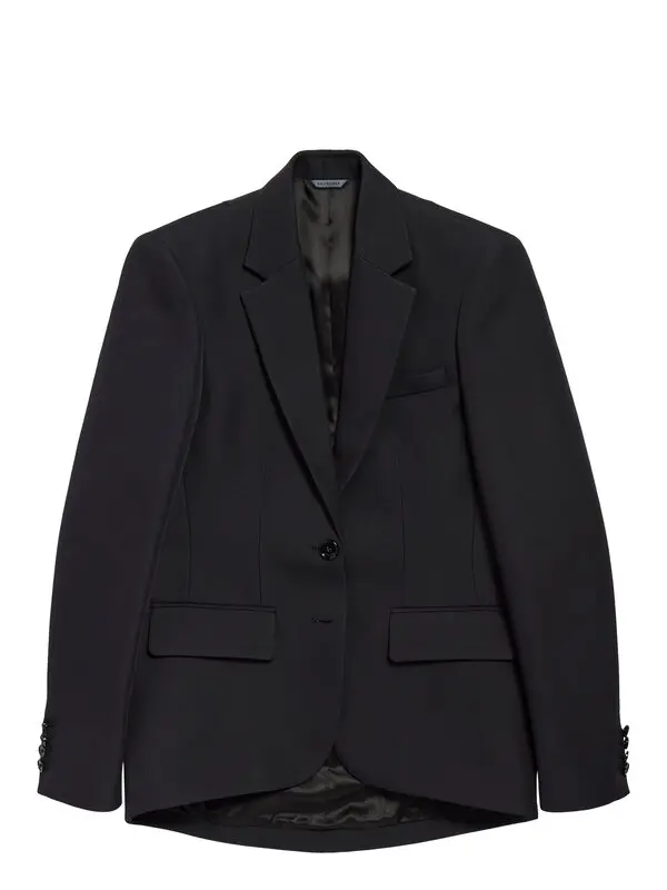 Balenciaga Wool And Silk Cocoon Blazer - Black