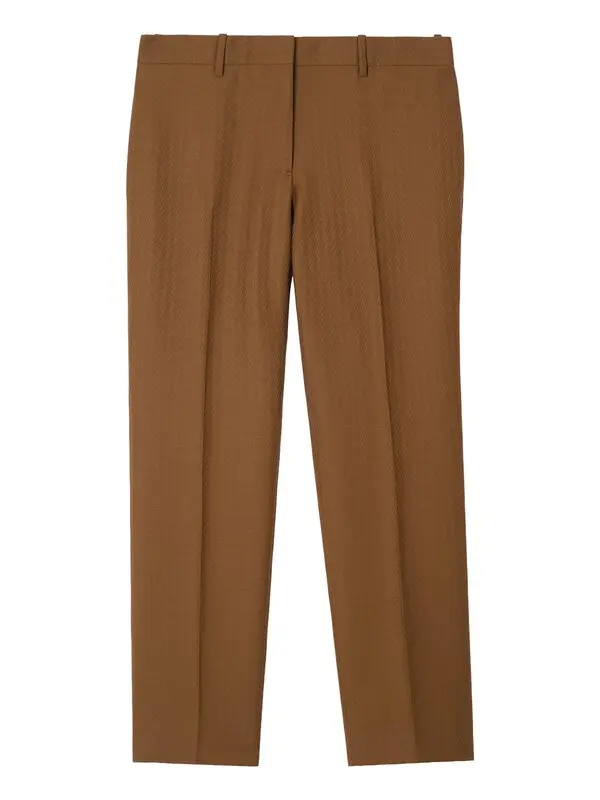 Burberry Wool-mohair Tailored Trousers - Brown