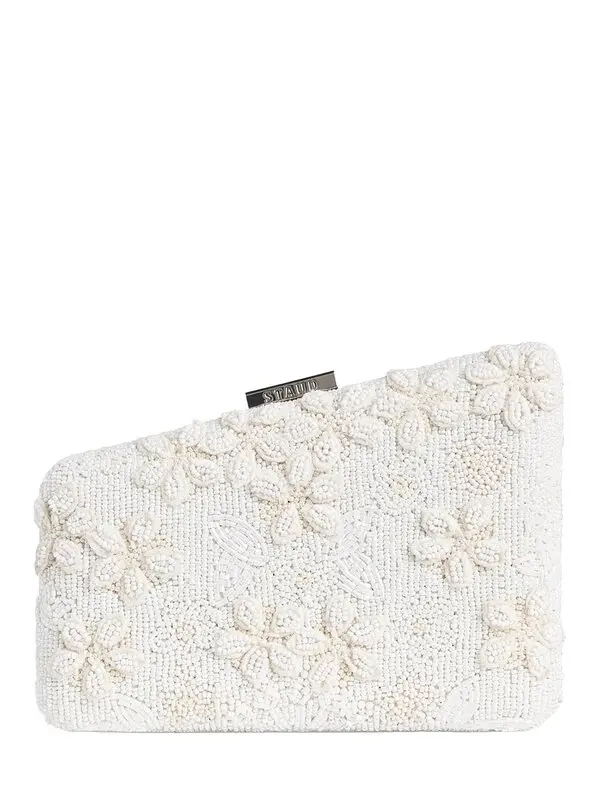 Staud Beaded Carmella Clutch - White