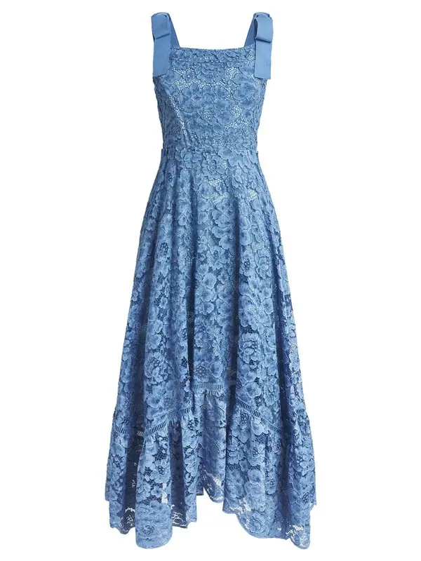 Alice + Olivia Lace Rosalee Midi Dress - Blue
