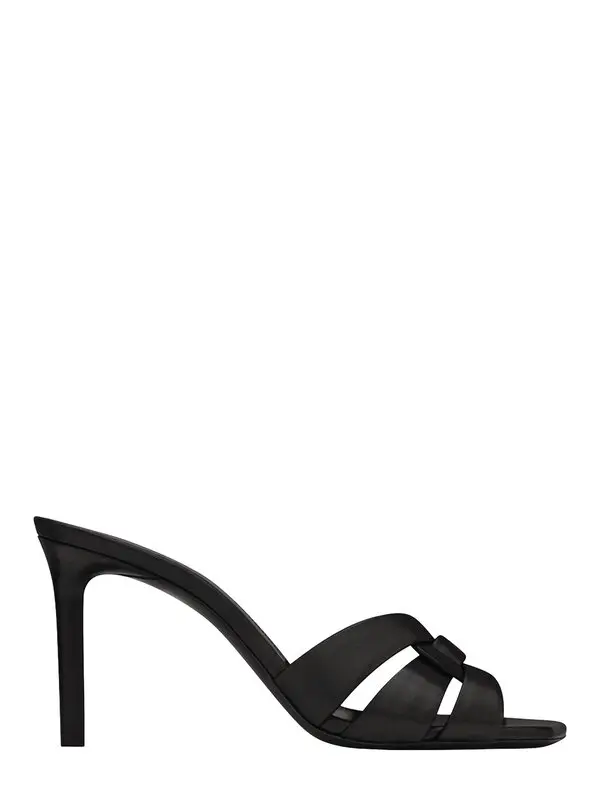 Saint Laurent Leather Tribute Heeled Mules 85 - Black