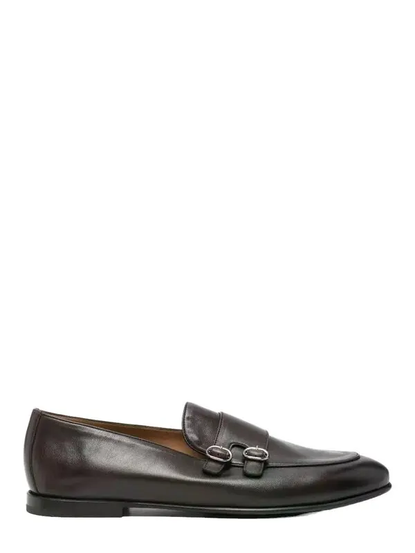 Neil Barrett Double-buckle Leather Loafers - Brown