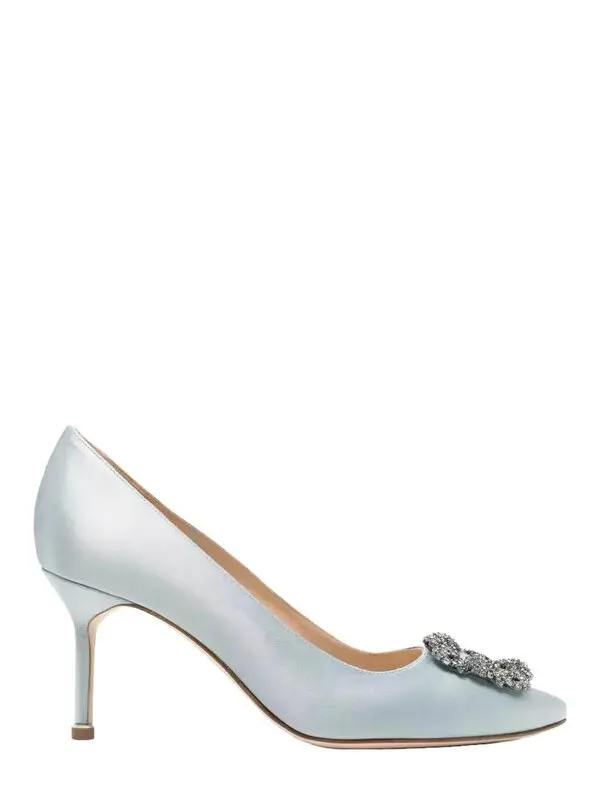Manolo Blahnik Hangisi Crystal-embellished Pumps - Blue