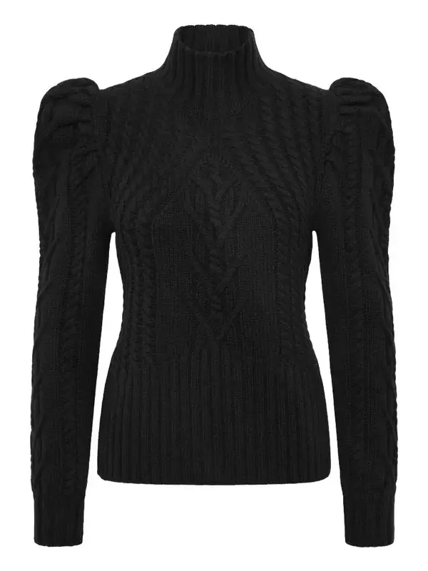 Rebecca Vallance Cable-knit Turtleneck Sweater - Black