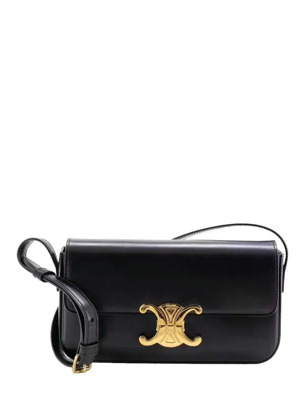 Celine Triomphe East-west Shoulder Bag Smooth Calfskin - Black