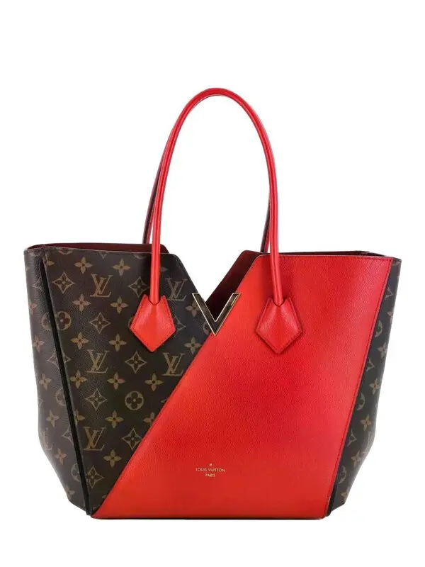 LOUIS VUITTON Kimono Handbag Monogram Canvas And Leather Mm Tote Bag - Brown