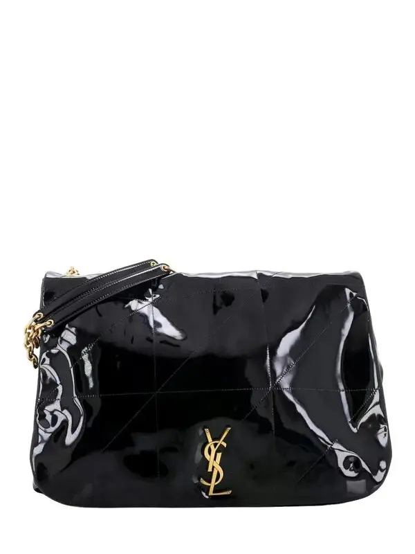 Saint Laurent Jamie 4.3 Quilted Patent Large Shoulder Bag - Black
