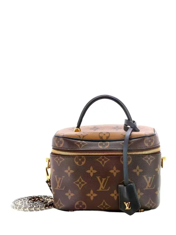 LOUIS VUITTON Vanity Handbag Reverse Monogram Canvas Pm Satchel - Brown