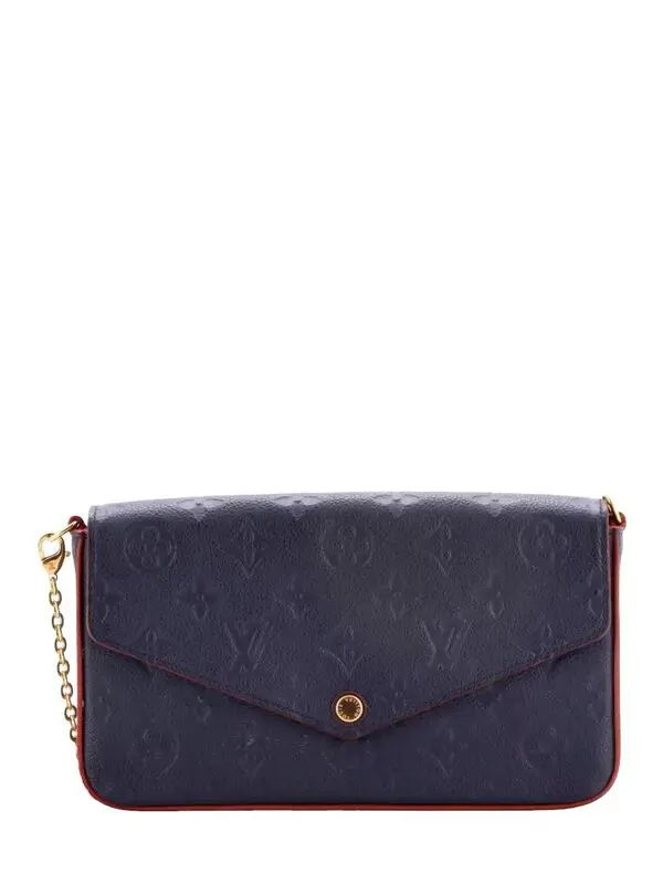 LOUIS VUITTON Felicie Pochette Monogram Empreinte Leather - Blue