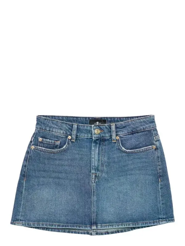 7 For All Mankind Milly Denim Mini Skirt - Blue