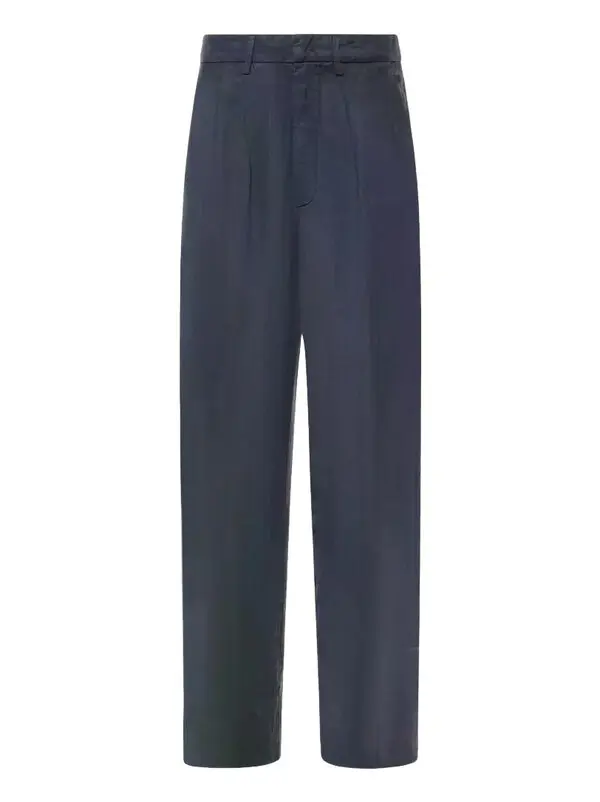 DONDUP Pleated Satin-finish Trousers - Blue