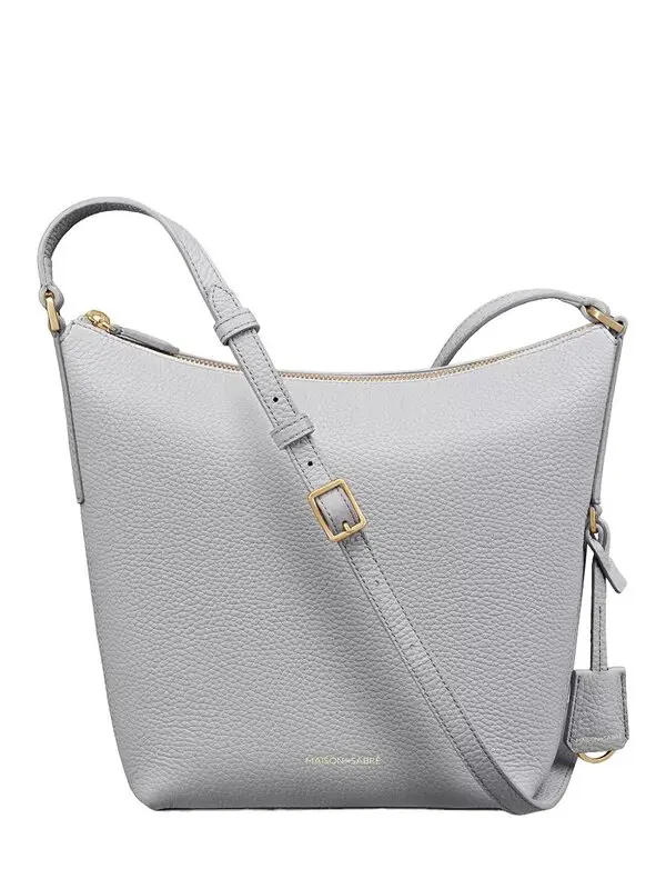 MAISON DE SABRE Trapezoid Leather Bucket Bag - Grey