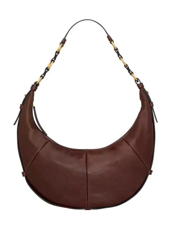 Saint Laurent Saharienne Leather Shoulder Bag - Brown