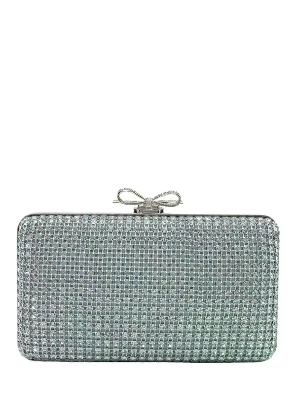 SELF-PORTRAIT Crystal-embellished Clutch - Silver