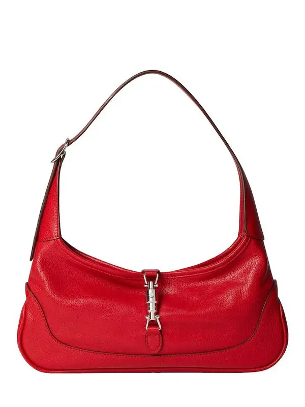 Gucci Jackie Slim Medium Leather Shoulder Bag - Red