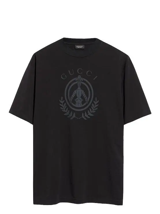 Gucci Cotton Jersey T-shirt With Print - Black