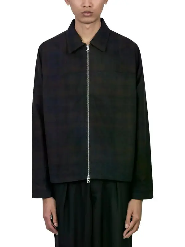 ANOTHER ASPECT Check Zip Jacket - Blue