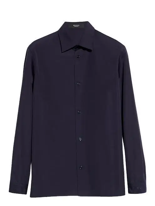 Gucci Piece Dyed Cotton Poplin Shirt - Blue