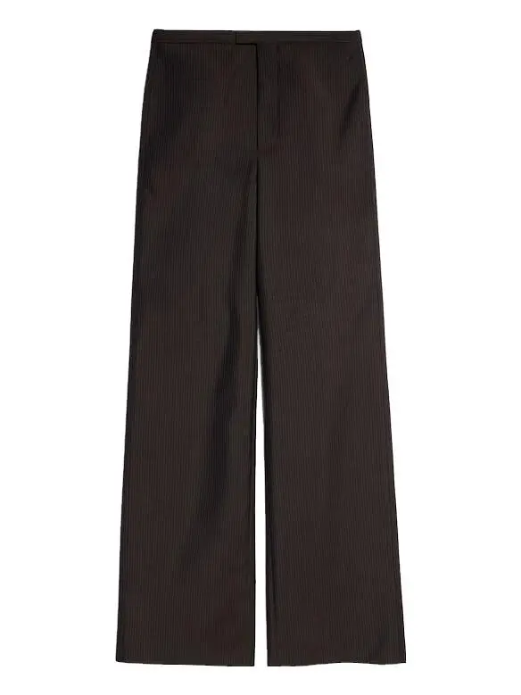Gucci Pinstripe Wool Mohair Pants - Brown
