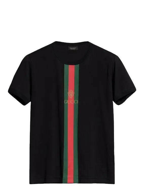Gucci Cotton Jersey T-shirt With Print - Black