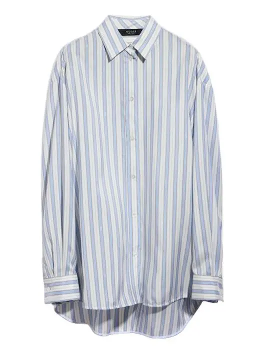 Gucci Interlocking G Silk Jacquard Shirt - Blue