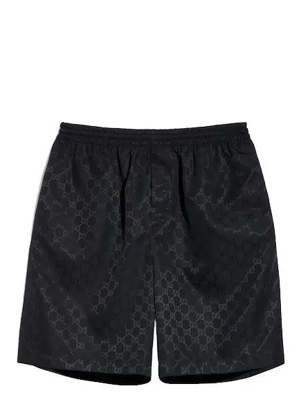 Gucci Gg Cotton Faille Shorts - Black