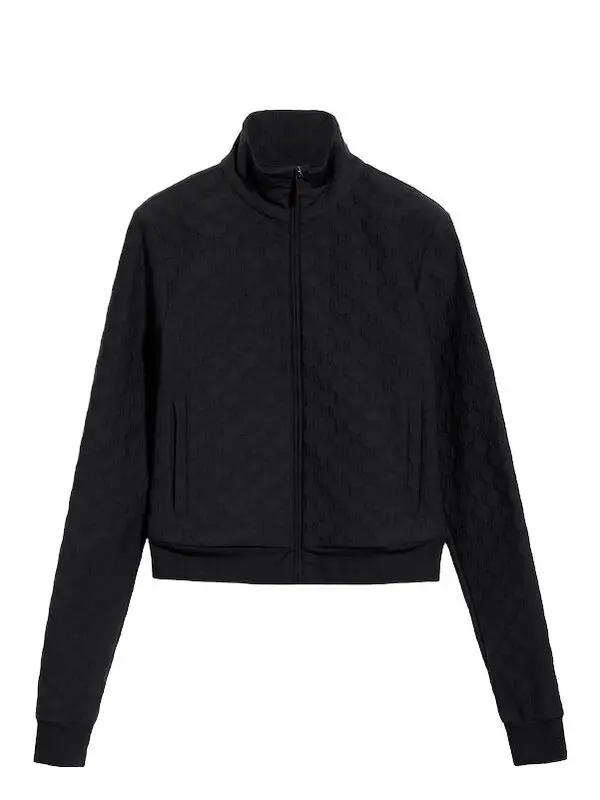 Gucci Gg Jersey Jacquard Zip Jacket - Black