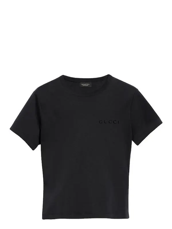 Gucci Cotton Jersey T-shirt With Velvet Embroidery - Black