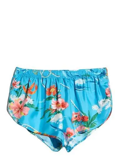 Gucci Printed Silk Twill Shorts - Blue