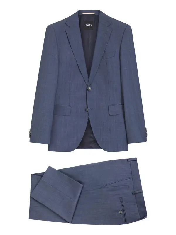 BOSS Two-piece Regular-fit Suit In Virgin Wool And Silk - Light Blue